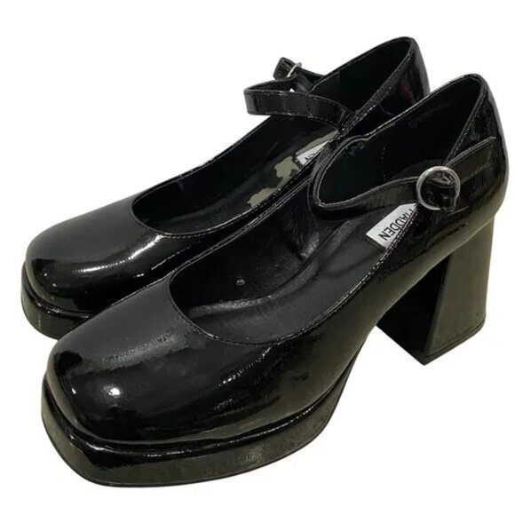 Steve Madden | Shoes | Steve Madden Black Patent Mary Jane Platform ...